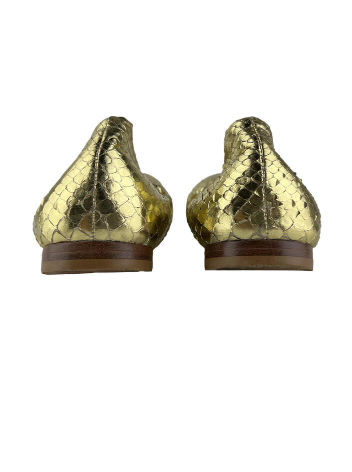 Sapatilha Sarah Chofakian Python Dourada - CFTV2 Original | Etiqueta Única