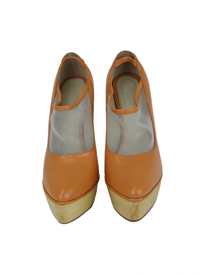 Sapato Cris Barros Anabela Caramelo - ANZ42 Original | Etiqueta Única