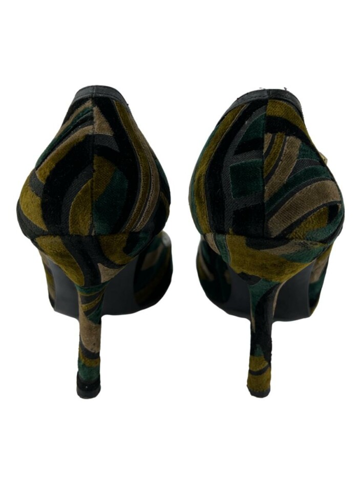 Sapato de Salto Versace Veludo Multicolor - AEXZ2 Original | Etiqueta Única