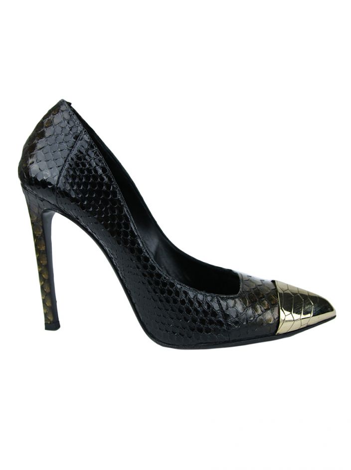 Scarpin Roberto Cavalli Python Preto - UC99 Original | Etiqueta Única