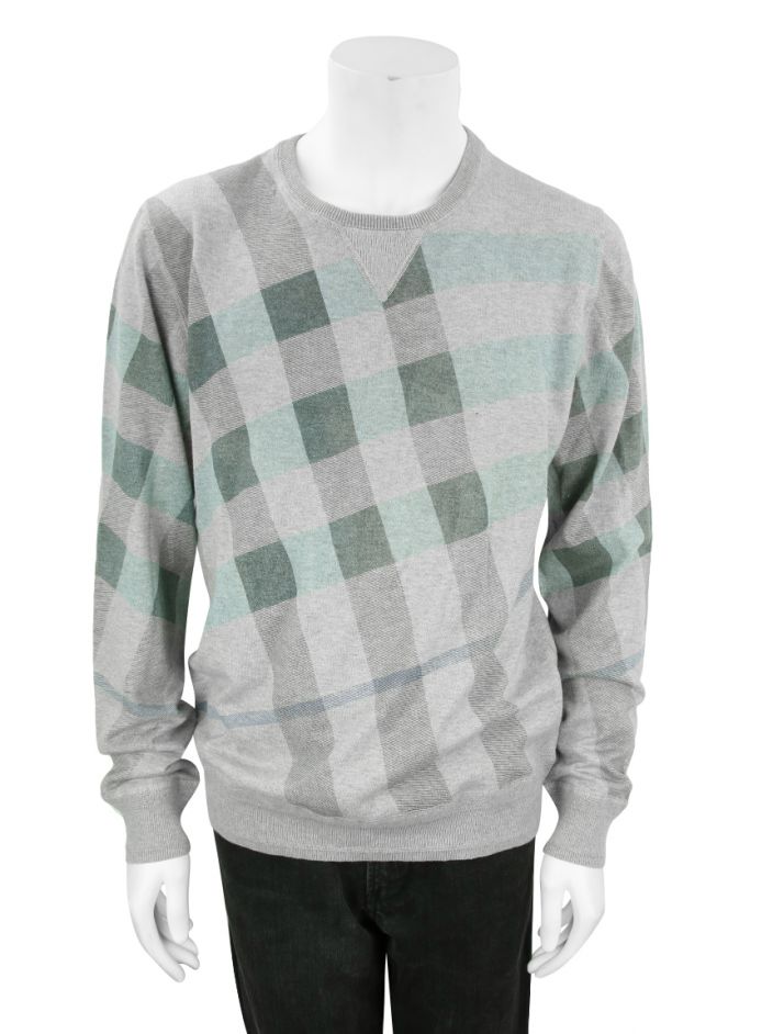 Suéter Burberry Xadrez Cinza - DAK59 Original | Etiqueta Única