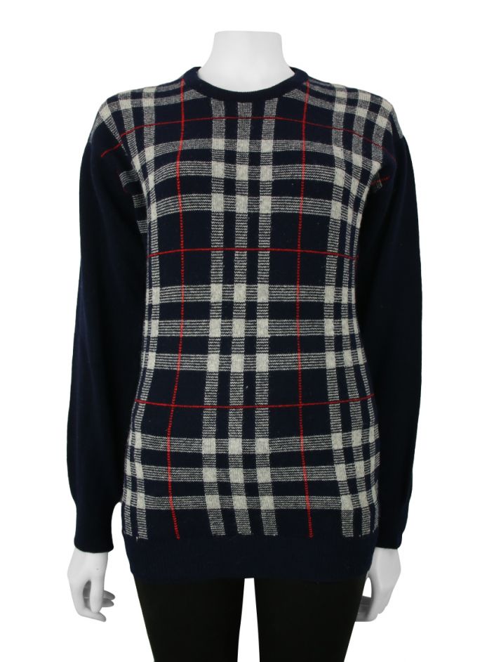 Suéter Burberry's Xadrez Marinho Original - | Etiqueta Única