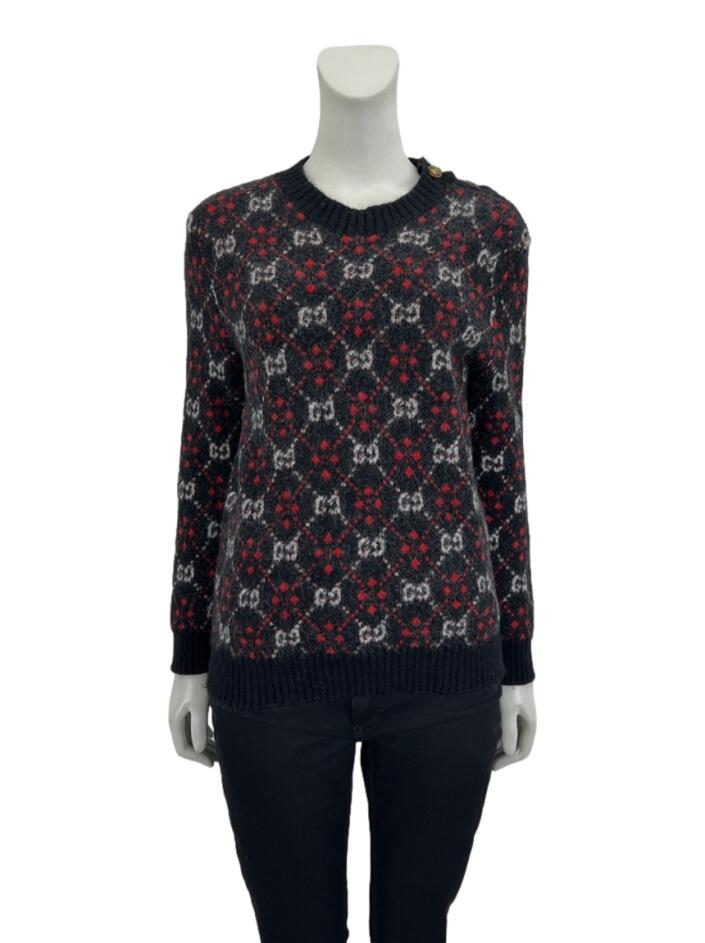 Suéter Gucci GG Logo Preto - CJVS171 Original | Etiqueta Única