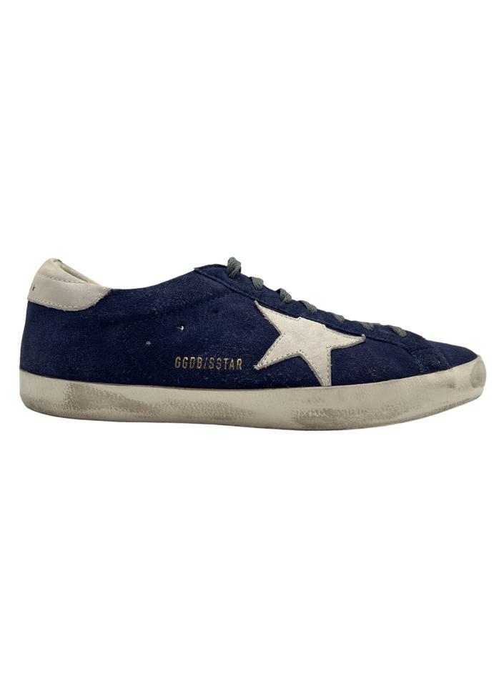 Tênis Golden Goose Deluxe Brand Super-Star Camurça Azul - CMAZ13 ...