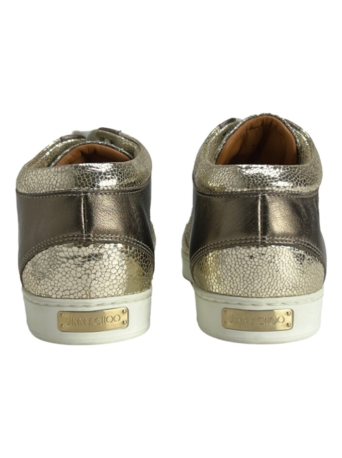 Tênis Jimmy Choo Miami Dourado - AWU1443 Original | Etiqueta Única