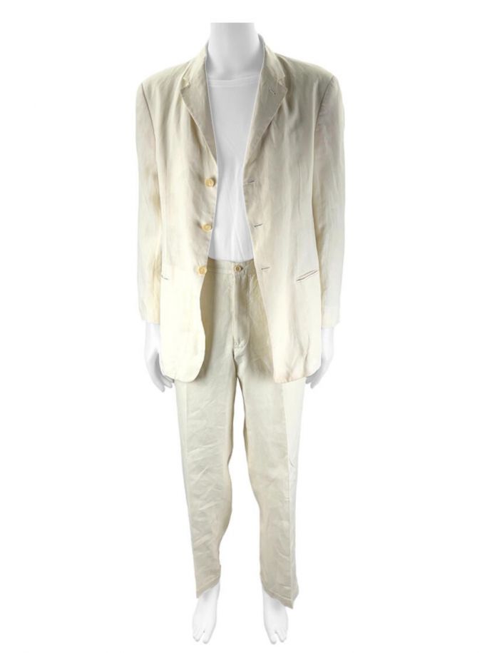 Terno Armani Collezioni Texturizado Off White - BZQG24 Original ...