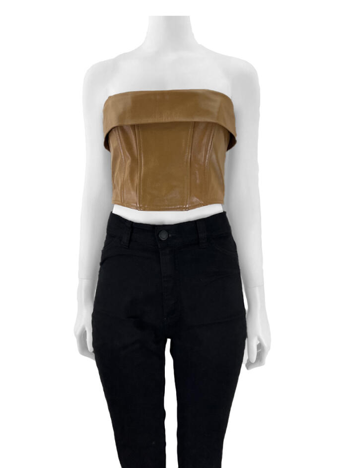 Top byNV Couro Caramelo - CAZY8 Original | Etiqueta Única