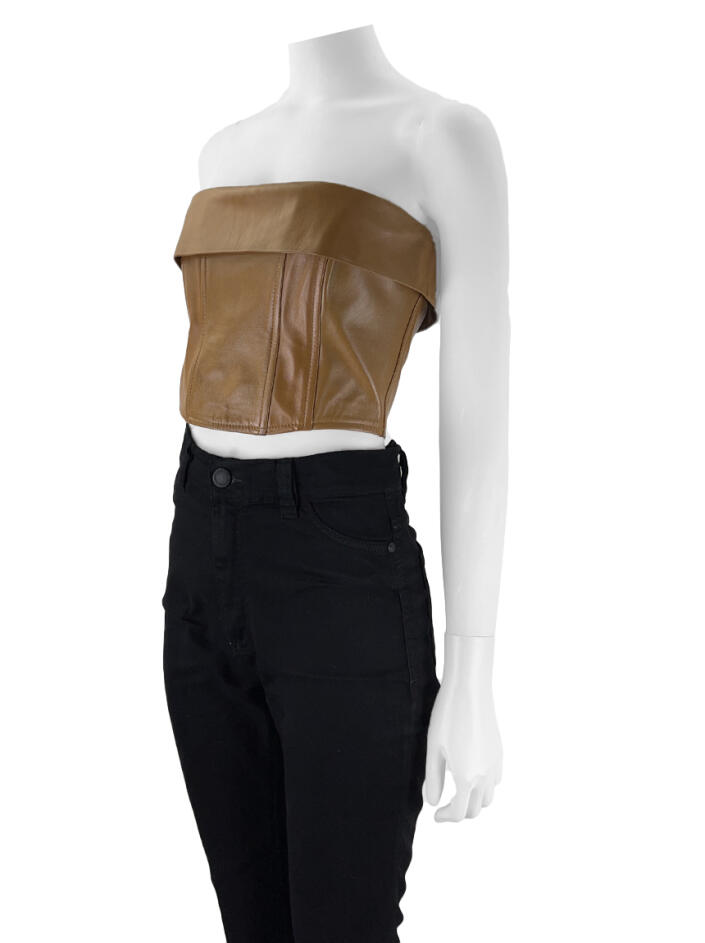 Top byNV Couro Caramelo - CAZY8 Original | Etiqueta Única