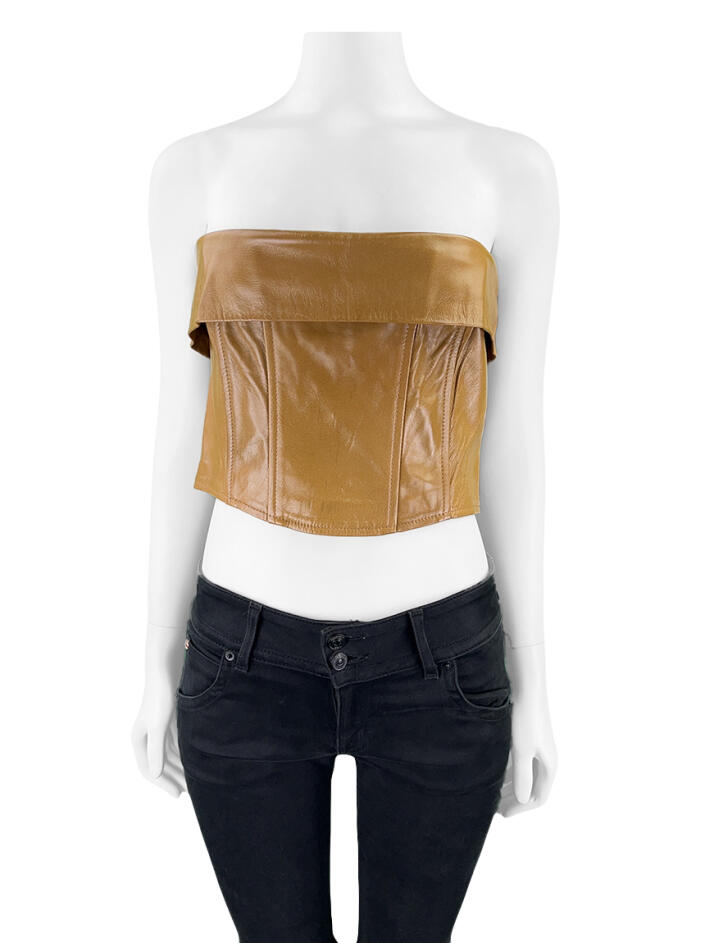 Top byNV Laura Couro Marrom - CDNZ11 Original | Etiqueta Única