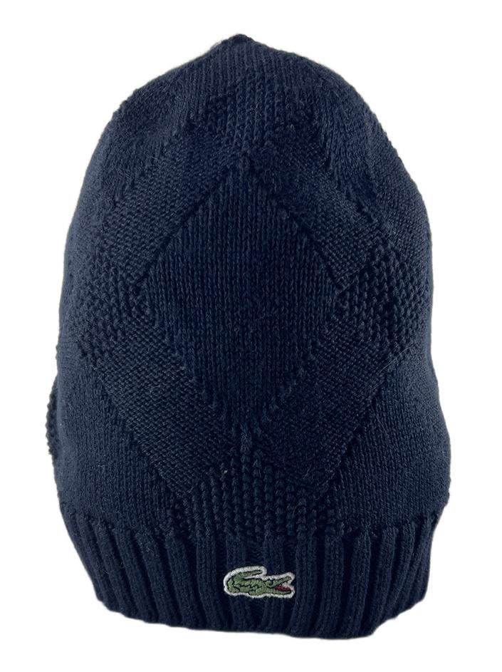 Touca Lacoste Tricot Azul Marinho - DVM169 Original | Etiqueta Única