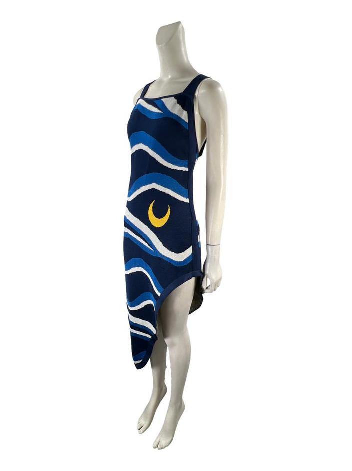 Vestido Água De Coco Tecido Azul - CSMK107 Original | Etiqueta Única