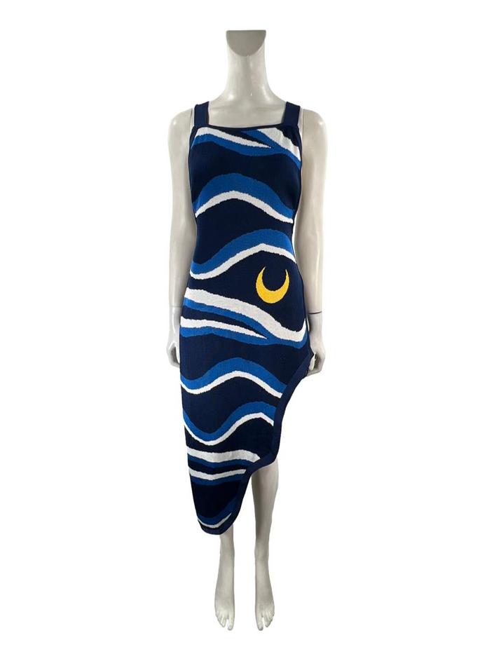 Vestido Água De Coco Tecido Azul - CSMK107 Original | Etiqueta Única