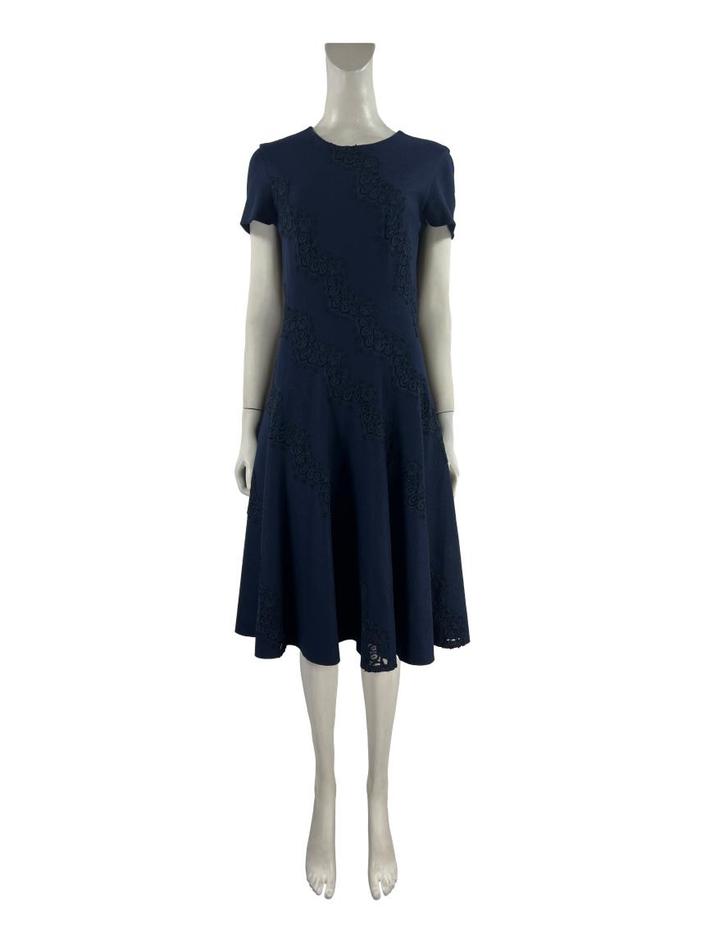 Vestido Carolina Herrera Lã Azul Marinho - AGPR131 Original | Etiqueta ...