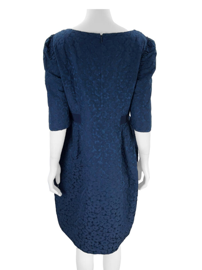 Vestido Carolina Herrera Texturizado Azul - NTX279 Original | Etiqueta ...