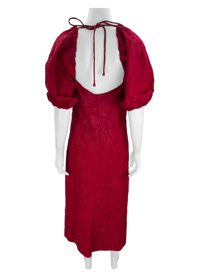 Vestido Cris Barros Bordado Vermelho - BHC287 Original | Etiqueta Única