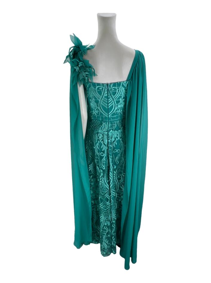 Vestido Manzan Bordado Verde - CJGD4 Original | Etiqueta Única