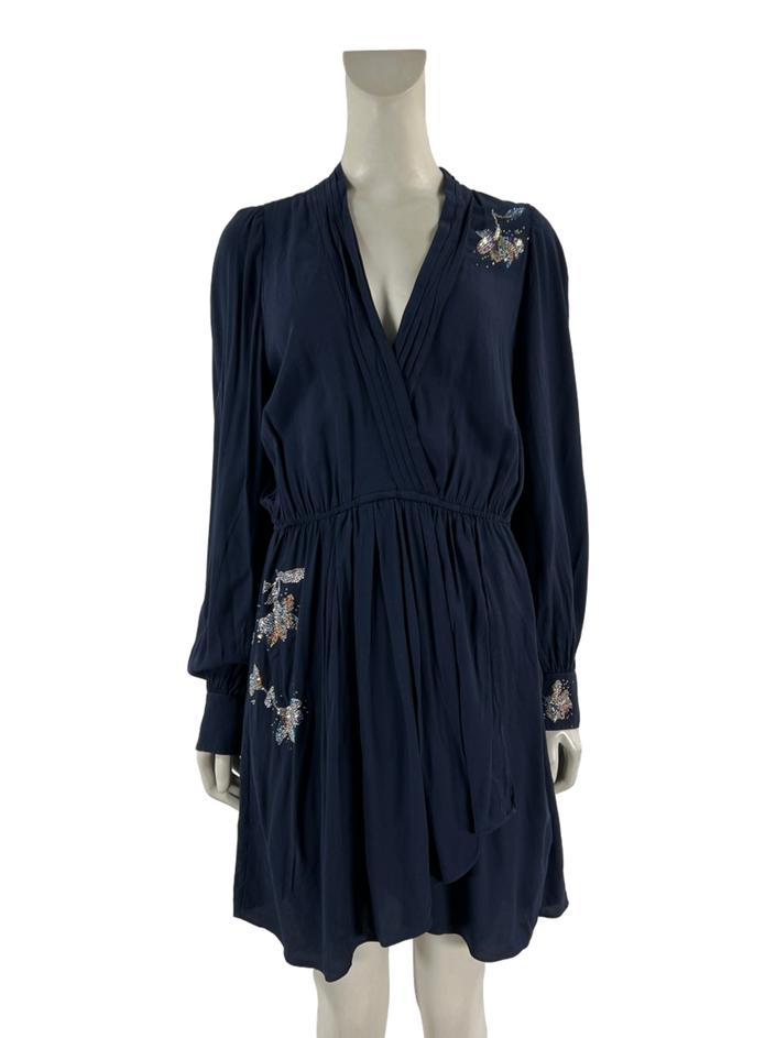 Vestido Zadig & Voltaire Remember Strass Azul Marinho - CGJ2834 ...