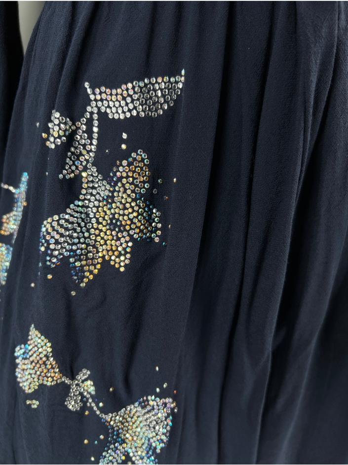 Vestido Zadig & Voltaire Remember Strass Azul Marinho - CGJ2834 ...