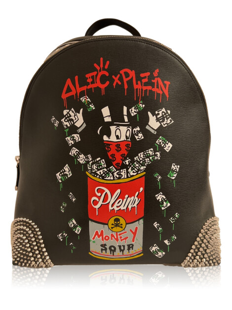 Mochila Philipp Plein Alec x Plein Couro Preta Original - AWU955 ...