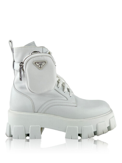 Bota Prada Monolith Couro Branco Original - CBY687 | Etiqueta Única