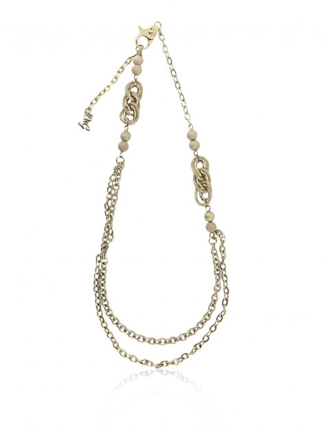 Colar D&G Metal Dourado Entrelaçado Original - HGQ62 | Etiqueta Única