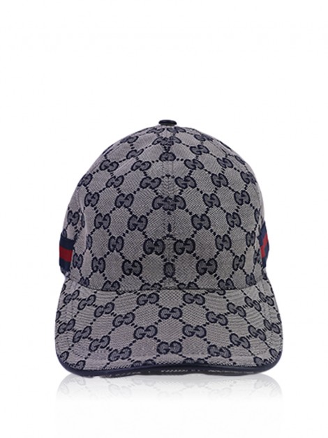 Boné Gucci Jacquard Canvas Web Bicolor Original - TQA2 | Etiqueta Única