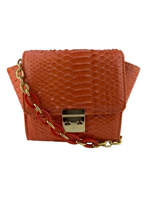 Bolsa Laura Lima Python Laranja - HWW122 Original | Etiqueta Única