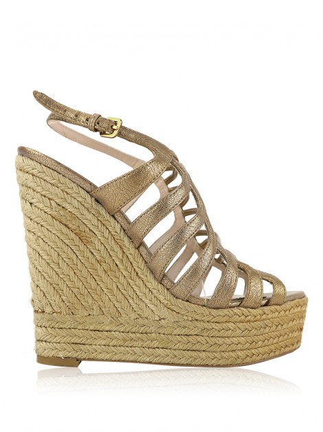 Plataforma Elie Tahari Espadrilles Plataforma Dourado Original - HIO23 ...