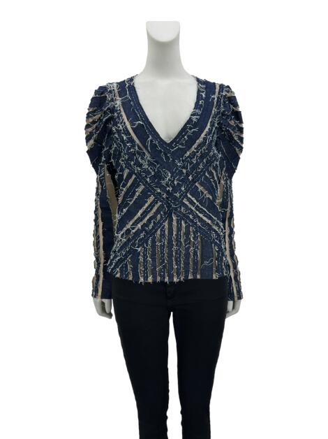 Blusa Manzan Aplicações Azul - CJGD3 Original | Etiqueta Única