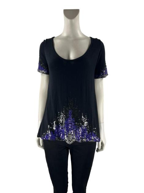 Blusa Mara Mac Tecido Preto Paête - CSJY81 Original | Etiqueta Única