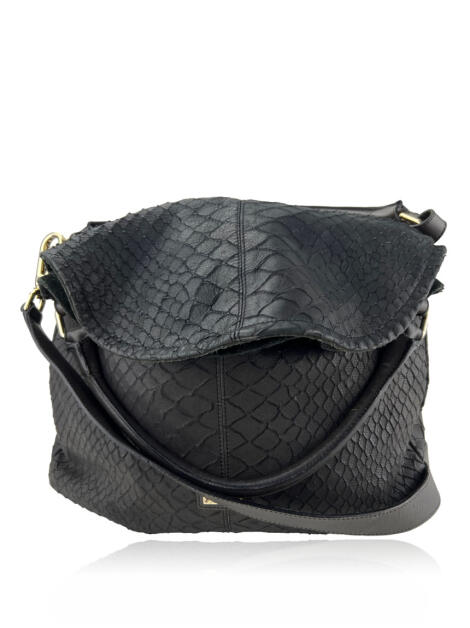 Bolsa com Alça Max Mara Python Preta Original - ZZ900 | Etiqueta Única