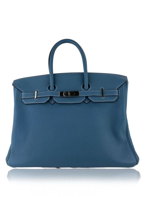 Bolsa Hermès Birkin 35 Togo Azul Original - PSI157 | Etiqueta Única
