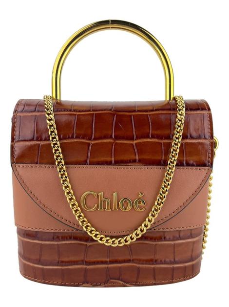 Bolsa Tiracolo Chloé Aby Lock Embossed Marrom - NQD54 Original ...