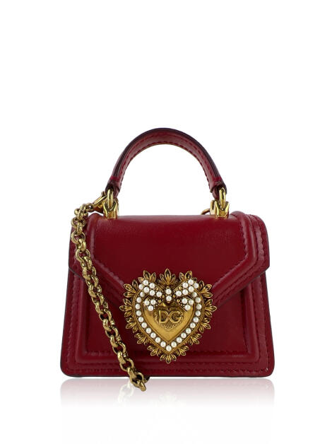 Bolsa Tiracolo Dolce & Gabbana Micro Devotion Couro Vermelho Original ...