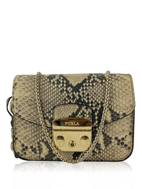Bolsa Tiracolo Furla Metropolis Embossed Python Original - BHRD93 | Etiqueta Única