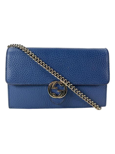 Bolsa Tiracolo Gucci WOC Interlocking G Azul - CSOM1 Original ...