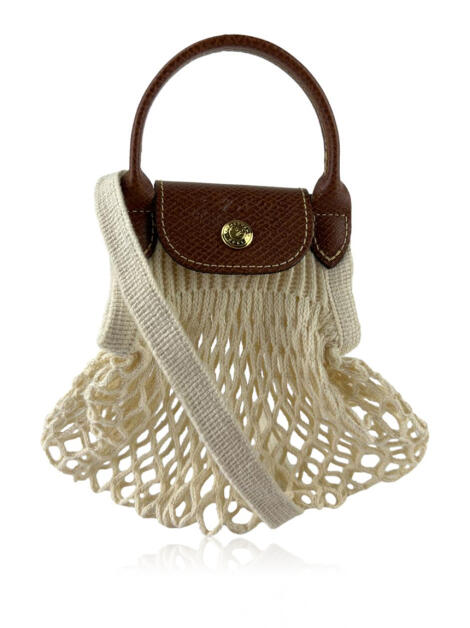 Bolsa Tiracolo Longchamp Le Pliage Filet Mesh Mini Off White Original ...