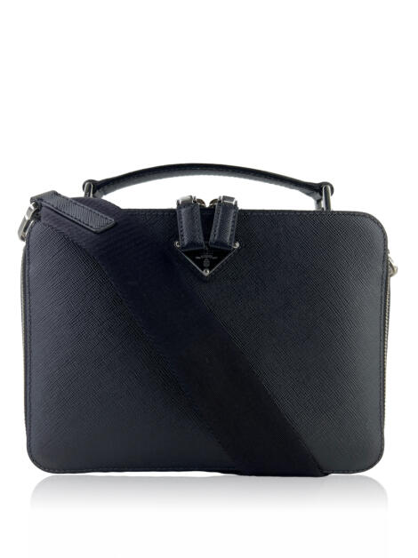 Pasta Prada Brique Saffiano Preta Original - CFPB3 | Etiqueta Única