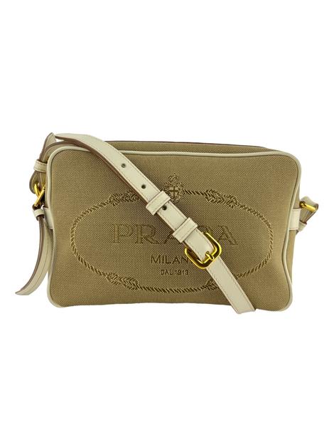 Bolsa Tiracolo Prada Camera Jacquard Logo Off White - HUC10 Original ...