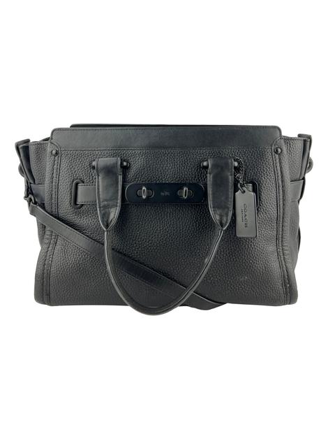 Bolsa Tote Coach Swagger Preta - CONU10 Original | Etiqueta Única