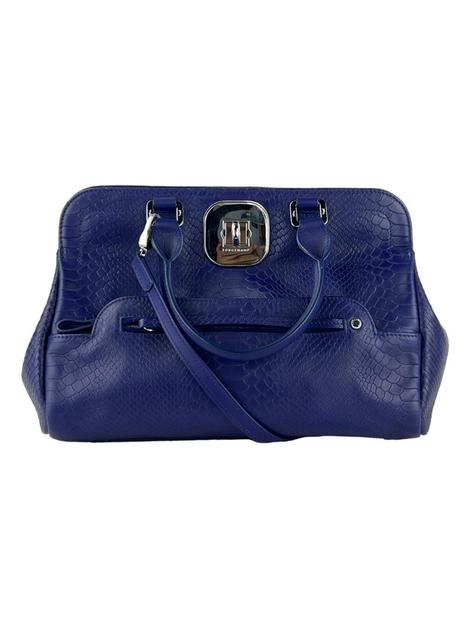 Bolsa Tote Longchamp Gatsby Python Embossed Azul - CFHJ220 Original ...