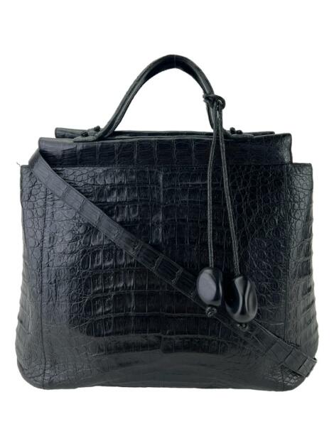 Bolsa Tote Nancy Gonzalez Crocodile Preta - BNB481 Original | Etiqueta ...