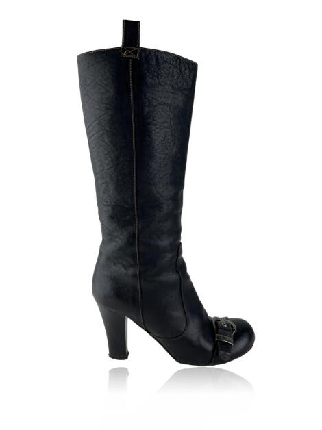 Bota Christian Dior Fivela Preta Original - NIC87 | Etiqueta Única