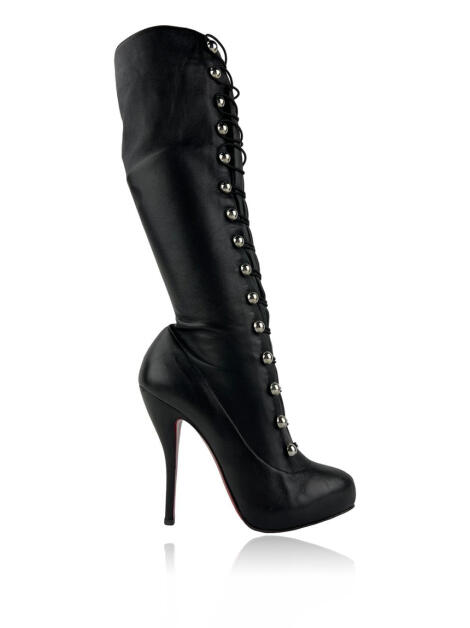 Bota Christian Louboutin Alta Fifre 130 Couro Preta Original - BHRK1193 ...