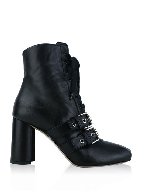 Bota Miu Miu Ballet Couro Preto Original - JAJ16 | Etiqueta Única