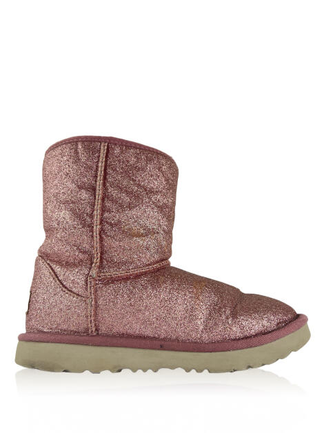 Bota UGG Classic Short Glitter Rosa Original - CFJY11 | Etiqueta Única