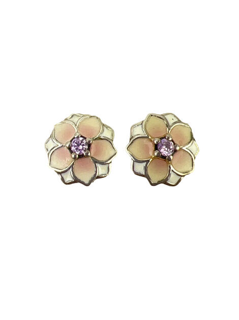 Brinco Pandora Flor Prateado - NZX42 Original | Etiqueta Única