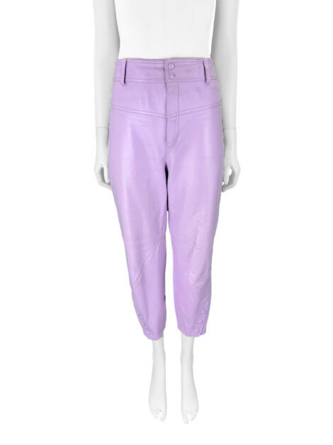 Calça Cris Barros Couro Lilás - DIY182 Original | Etiqueta Única