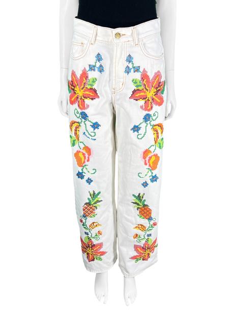 Calça Farm Jeans Bordado Off White Original - PFJ183 | Etiqueta Única