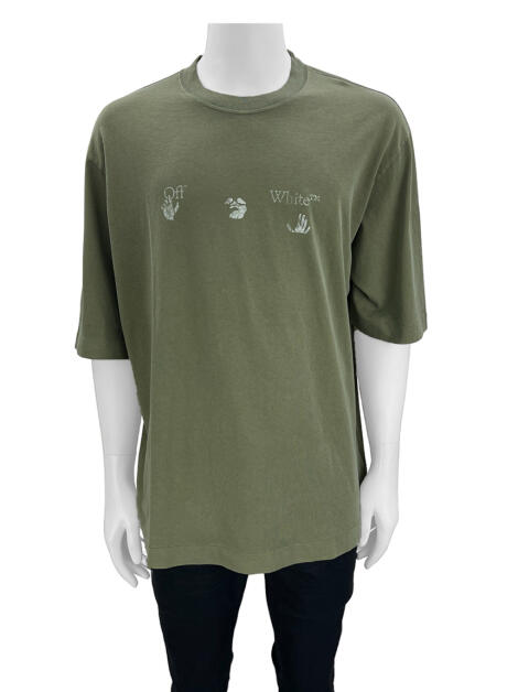 Camiseta Off-White Hands Off Logo Verde Original - CINA24 | Etiqueta Única